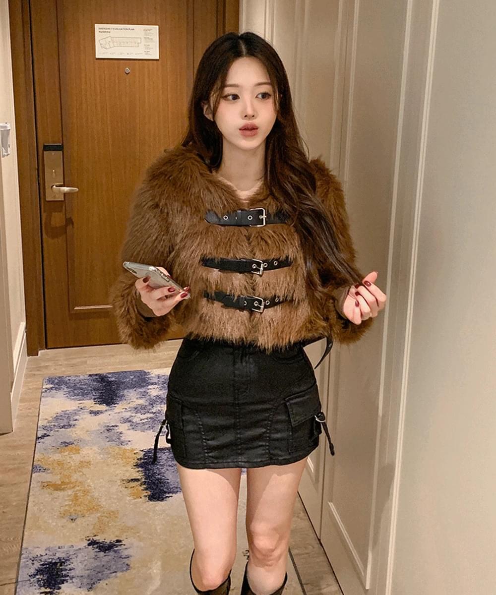 【楽天市場】毛抜けXバックルファージャケットクロップノカラ冬暖かいアウターホカンスルックパーティールッククリスマス2COL ジャケット ファーコート レディース｜韓国 wannabemuse ...