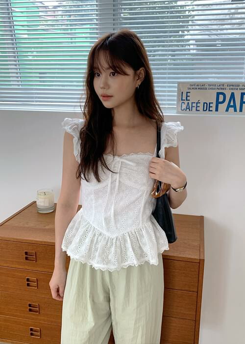 【楽天市場】エンボパンチングスリーブレスブラウス ブラウス レディース｜韓国 From Beginning｜コーディブック：CODIBOOK