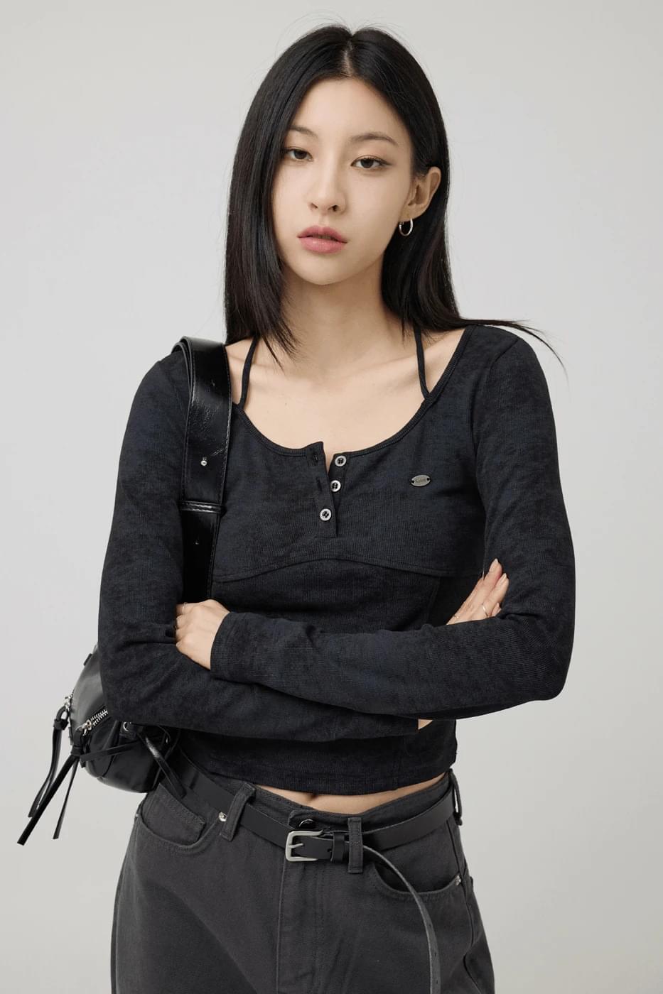 【楽天市場】タイダンホルターTシャツ 長袖 Tシャツ Tシャツ レディース｜韓国 porterna｜コーディブック：CODIBOOK