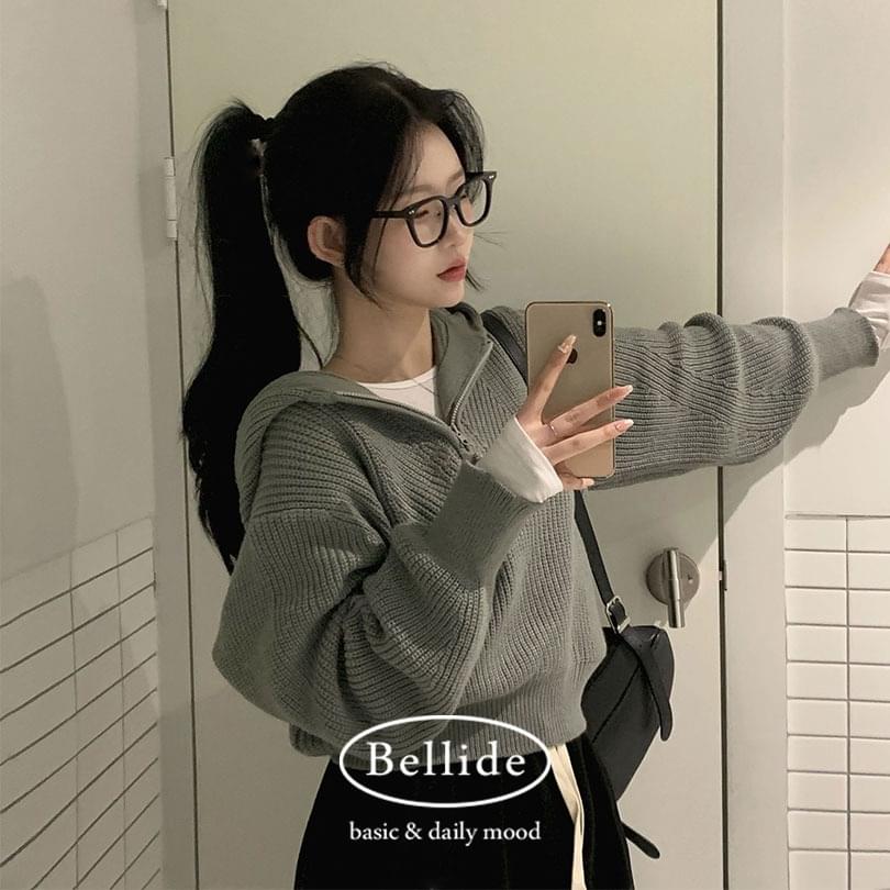 【楽天市場】本日出発│[BELLIDE MADE] ナチュラルフードハーフジップアップニット ジップアップ フードパーカー レディース｜韓国 BEIDELLI｜コーディブック：CODIBOOK