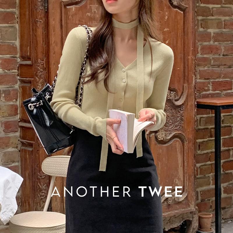 【楽天市場】ヒルドンマフラーセットVネックカーディガン カーディガン / ベスト カーディガン レディース｜韓国 ANOTHER TWEE｜コーディブック：CODIBOOK