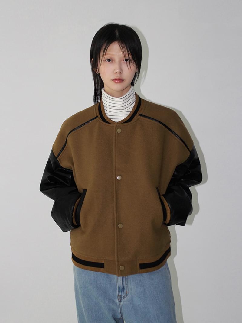【楽天市場】UNITE LEATHER STADIUM JP (3color) ジャケット blouson-jacket レディース｜韓国 AAKE｜コーディブック：CODIBOOK