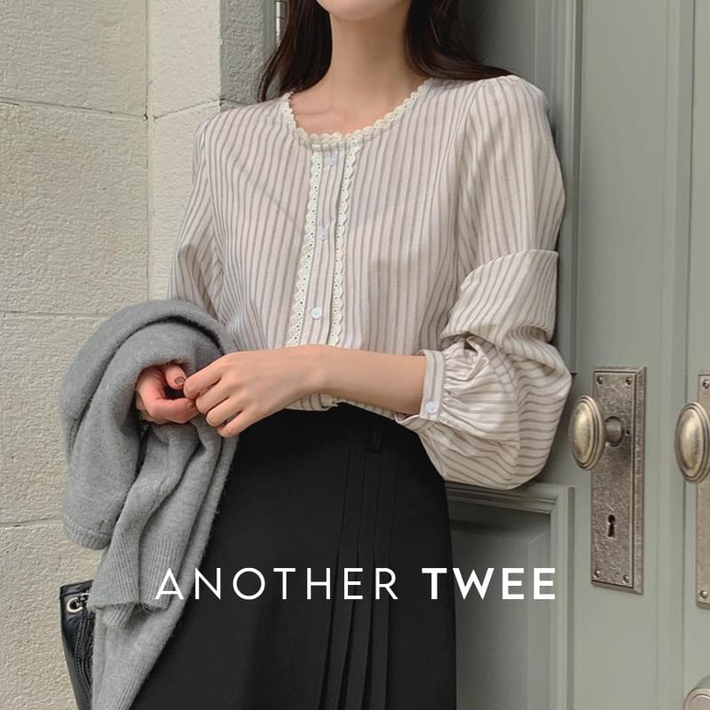 【楽天市場】メズニーレースストライプブラウス ブラウス レディース｜韓国 ANOTHER TWEE｜コーディブック：CODIBOOK