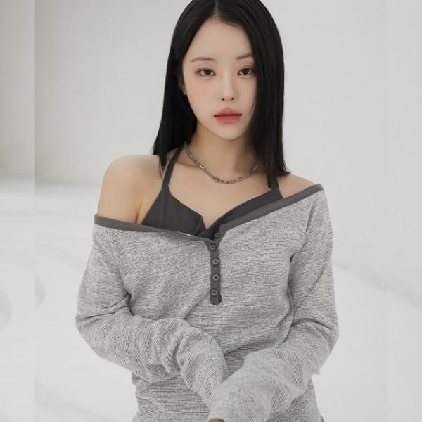 【楽天市場】ツイストボタンオフショルダーTシャツ 長袖 Tシャツ Tシャツ レディース｜韓国 binary01｜コーディブック：CODIBOOK