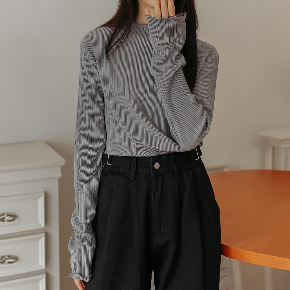 【楽天市場】ロベンティプリーツハーフネックウェーブティー ブラウス Tシャツ レディース｜韓国 common unique｜コーディブック：CODIBOOK