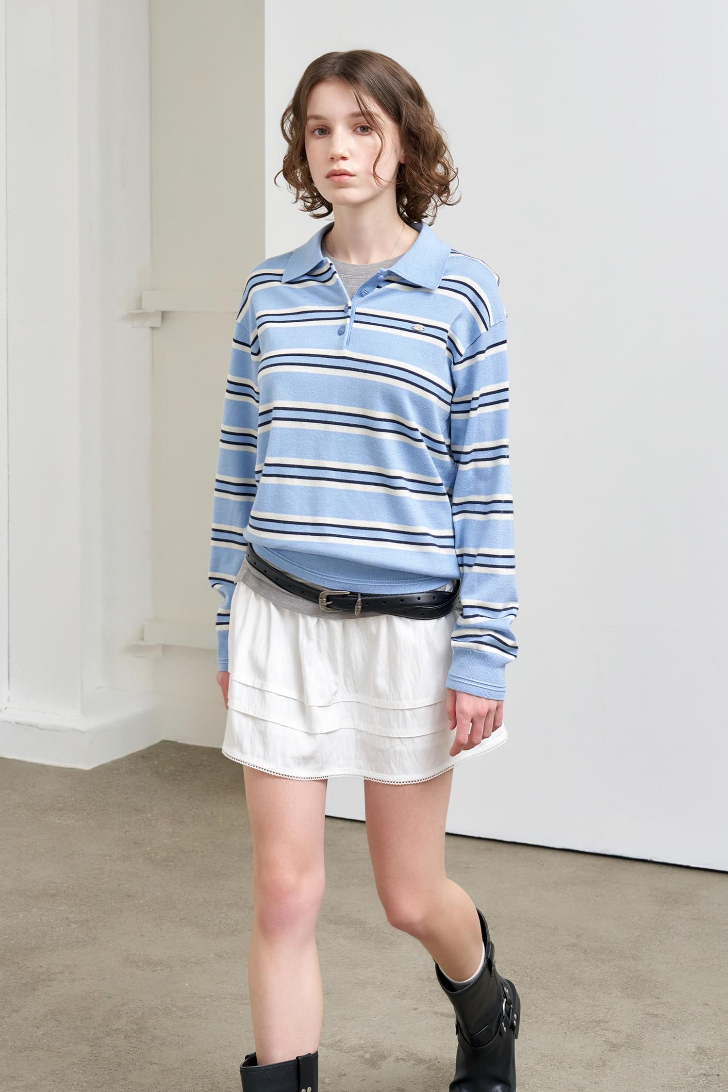 【楽天市場】WOMANマルチストライプルーズカラーニット ニット polo-shirt レディース｜韓国 GENERAL IDEA｜コーディブック：CODIBOOK