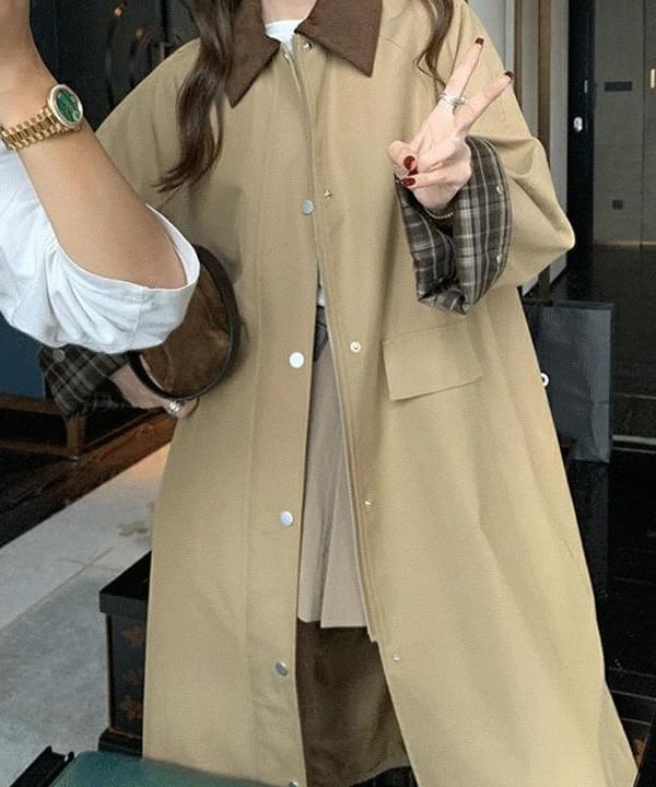 【楽天市場】ソラフィクラシックチェックポイントロングコートトレンチコート ジャケット balmacaan レディース｜韓国 Dearlow｜コーディブック：CODIBOOK
