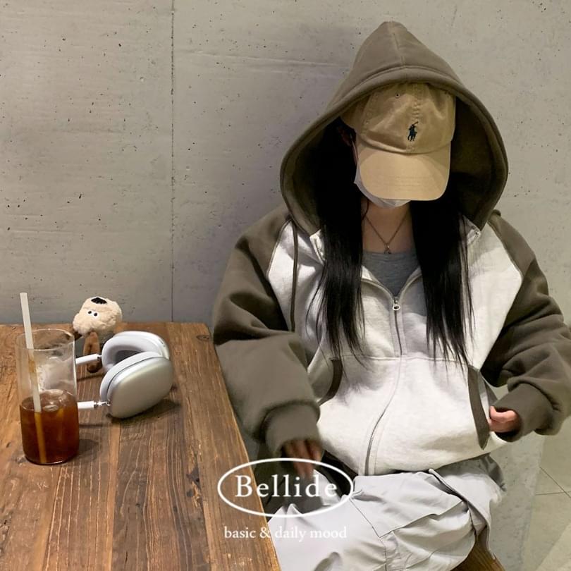 【楽天市場】[BELLIDE MADE] 両面起毛ラグラン配色ジップアップパーカー ジップアップ フードパーカー レディース｜韓国 BEIDELLI｜コーディブック：CODIBOOK