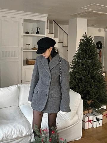 【楽天市場】ブックルウールジャケット ジャケット シングルブレストジャケット レディース｜韓国 byclothes｜コーディブック：CODIBOOK