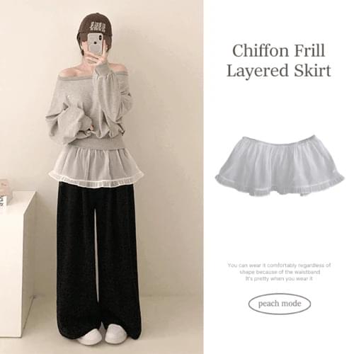 【楽天市場】ブリテングローシフォンシースルーフリルバンディングレイヤードスカート スカート ラッフルスカート レディース｜韓国 ...