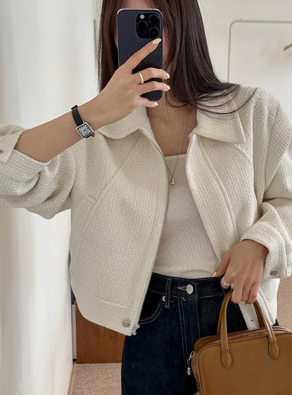 【楽天市場】ワンモアツイードブルゾン ジャケット カーディガン レディース｜韓国 UPTOWN HOLIC｜コーディブック：CODIBOOK