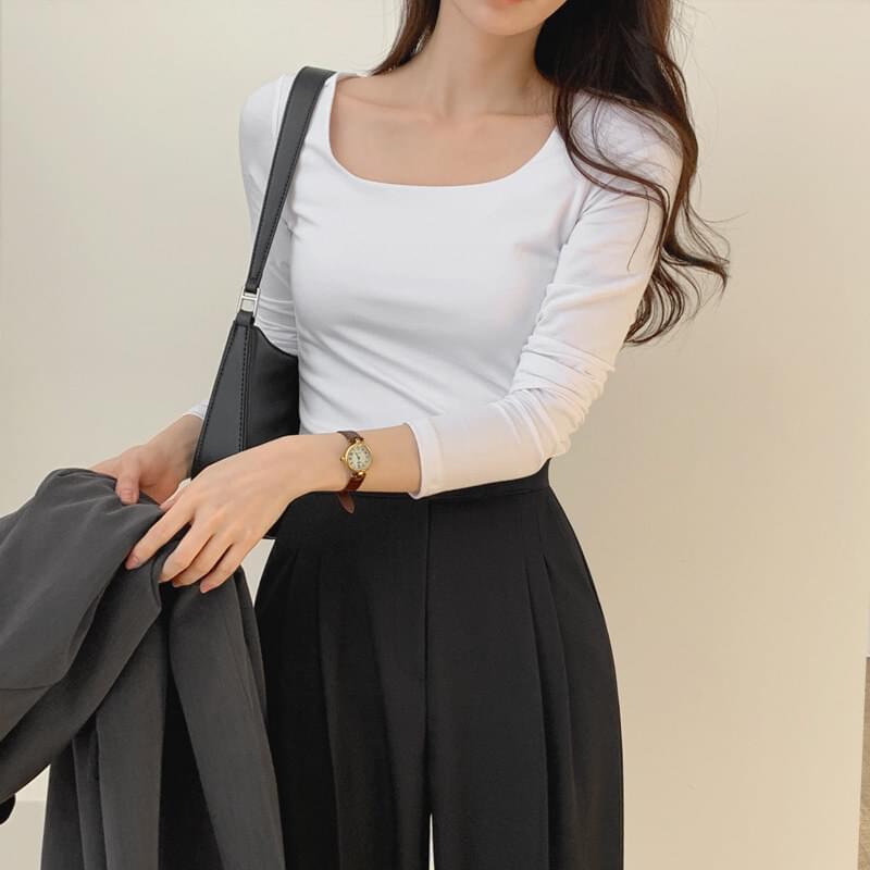 【楽天市場】メリーズスクエアTシャツ 長袖 Tシャツ Tシャツ レディース｜韓国 MORENNE｜コーディブック：CODIBOOK