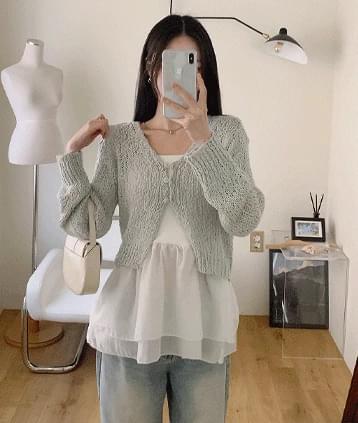 【楽天市場】ケーキスリーブレストップ ノースリーブ カーディガン レディース｜韓国 CWITHC｜コーディブック：CODIBOOK