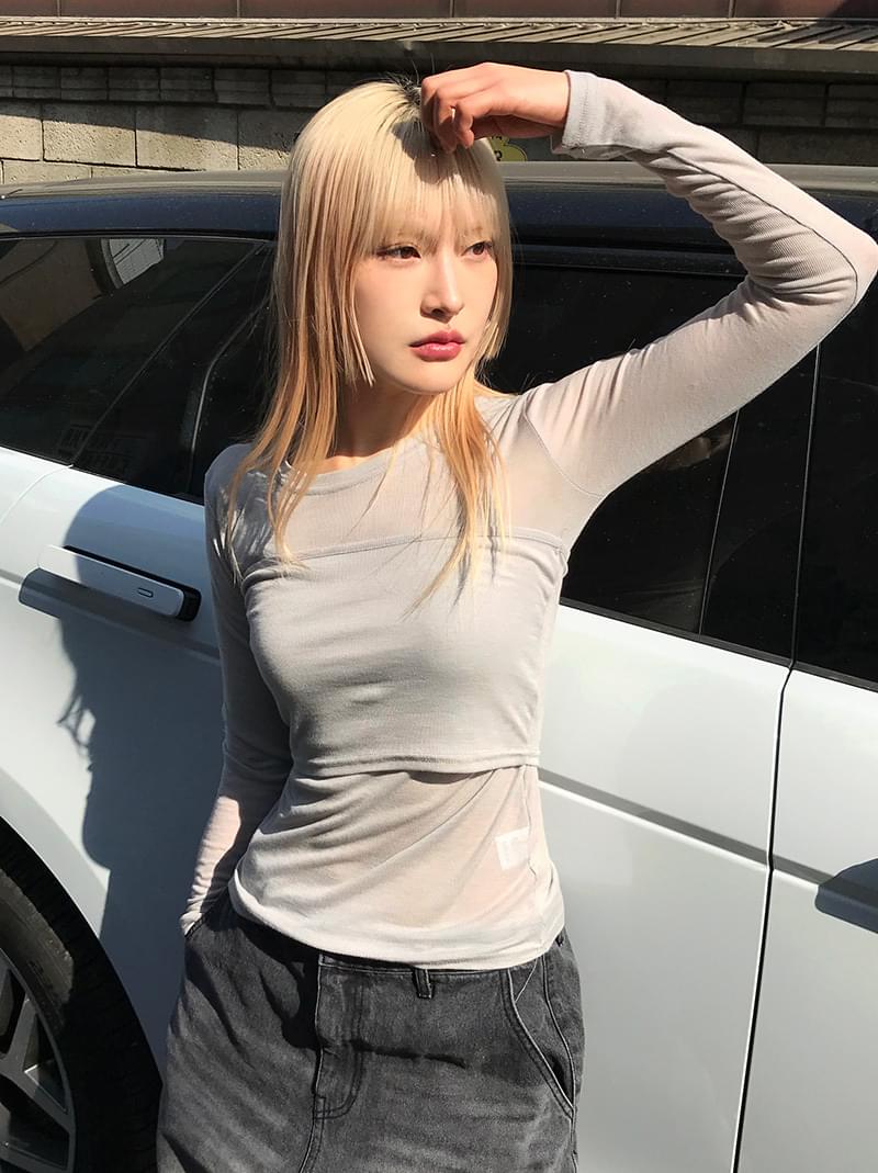 【楽天市場】SEE-THROUGH SLIM T 長袖 Tシャツ レディース｜韓国 AAKE｜コーディブック：CODIBOOK