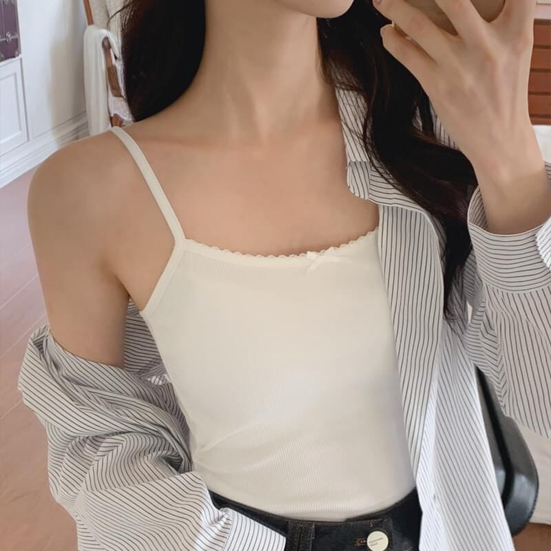 【楽天市場】ノティアンリボンスリーブレス ノースリーブ Tシャツ レディース｜韓国 MORENNE｜コーディブック：CODIBOOK