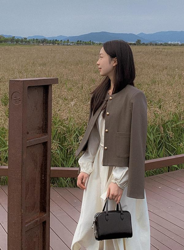 【楽天市場】ノカラ金張りラウンドネックジャケット ジャケット レディース｜韓国 UPTOWN HOLIC｜コーディブック：CODIBOOK