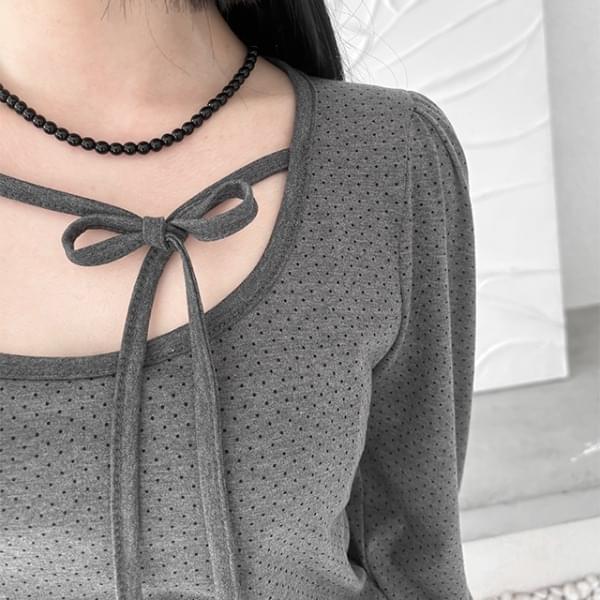 【楽天市場】セイロンドットリボンTシャツ 長袖 Tシャツ Tシャツ レディース｜韓国 binary01｜コーディブック：CODIBOOK