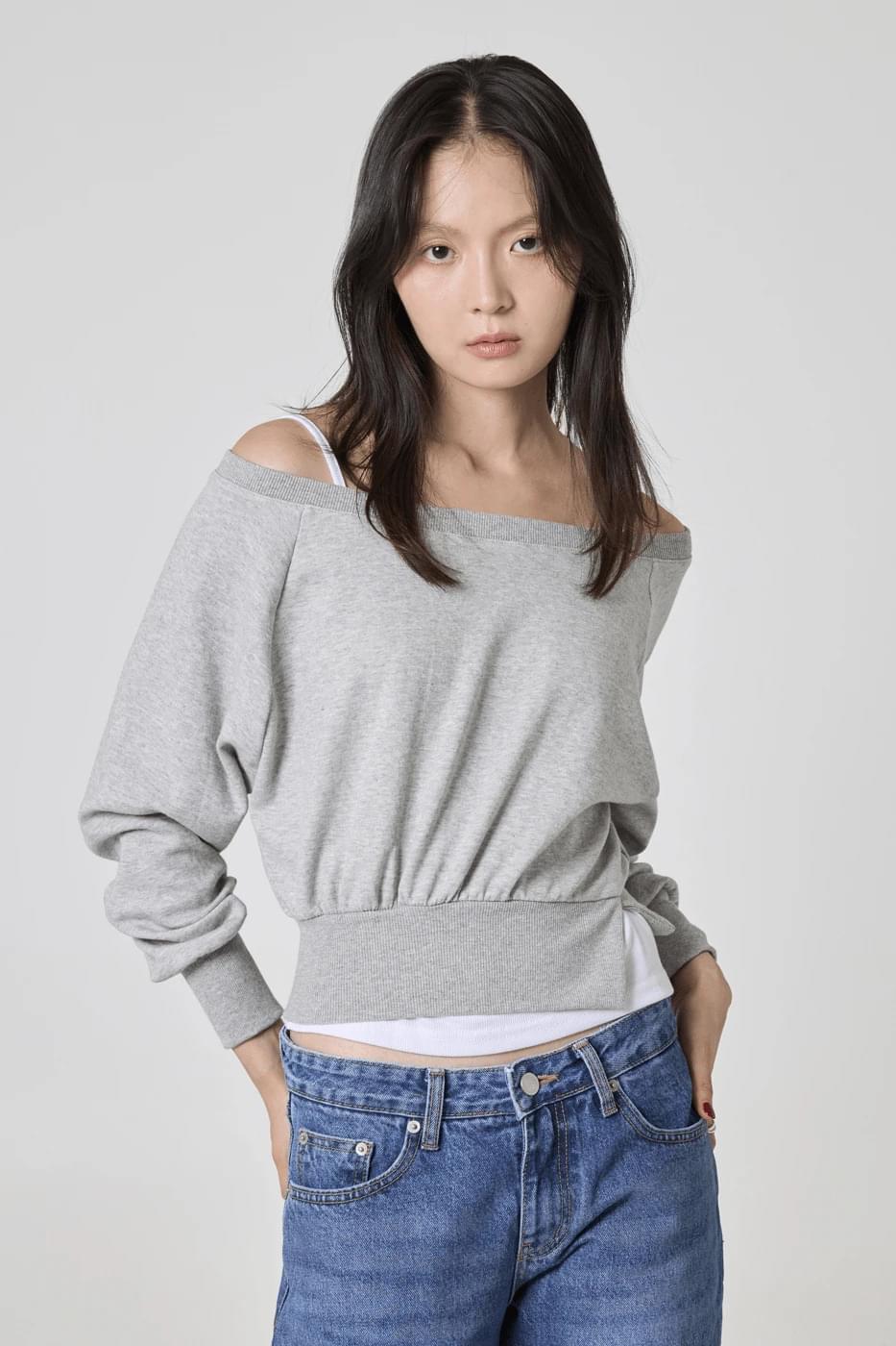 【楽天市場】プリングスリットオフショルダー 長袖 Tシャツ スウェットシャツ レディース｜韓国 porterna｜コーディブック：CODIBOOK