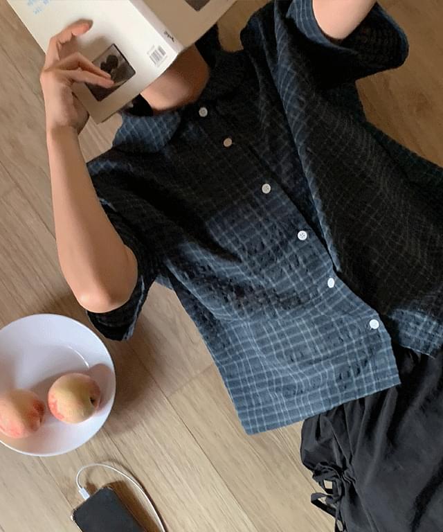 【楽天市場】シーケンスチェック半袖カラーシャツ シャツ レディース｜韓国 DAILYJOU｜コーディブック：CODIBOOK