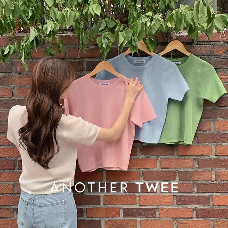 【楽天市場】ネルシーテンセルラウンド半袖ニット ニット Tシャツ レディース｜韓国 MORENNE｜コーディブック：CODIBOOK