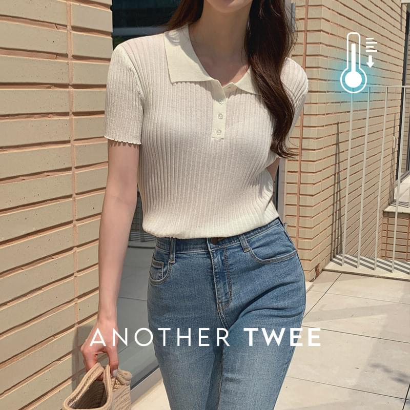 【楽天市場】マリエルピケイスリムリブニット 半袖 Tシャツ レディース｜韓国 MORENNE｜コーディブック：CODIBOOK