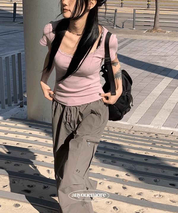 【楽天市場】エンズリボンスクエアネック半袖Tシャツ 半袖 Tシャツ Tシャツ レディース｜韓国 anyonemore｜コーディブック：CODIBOOK