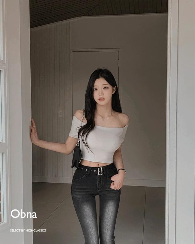 【楽天市場】オブナオフショルダースリムクロップソフト半袖Tシャツ 半袖 Tシャツ レディース｜韓国 highclassic｜コーディブック：CODIBOOK