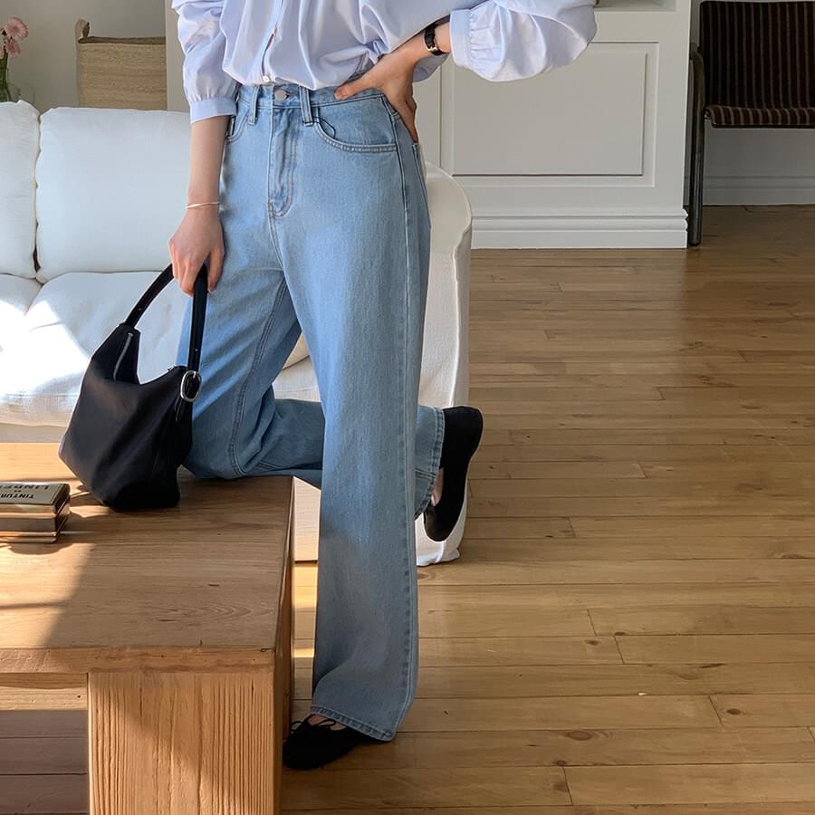 【楽天市場】ユースストレートデニム デニムパンツ レディース｜韓国 WONLOG｜コーディブック：CODIBOOK