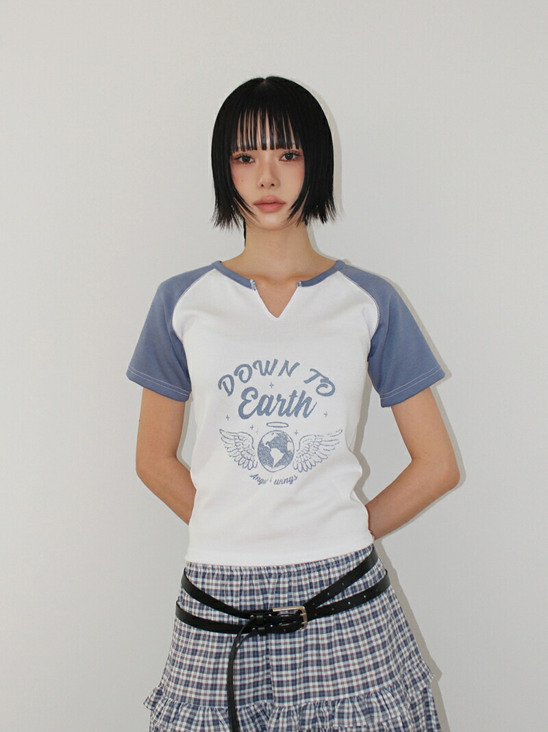 【楽天市場】EARTH WING RAGLAN TEE 半袖 Tシャツ レディース｜韓国 AAKE｜コーディブック：CODIBOOK