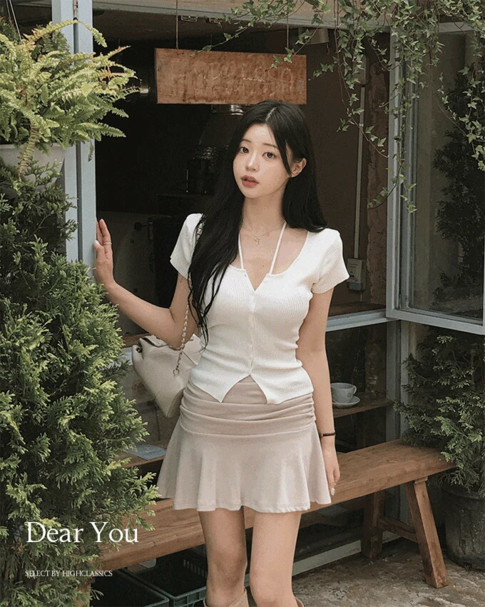 【楽天市場】ディアユーVネックホルターストラップキャップスリーブスリムフィットベーシック半袖ニットカーディガン 半袖 Tシャツ Tシャツ レディース｜韓国 highclassic｜コーディ ...