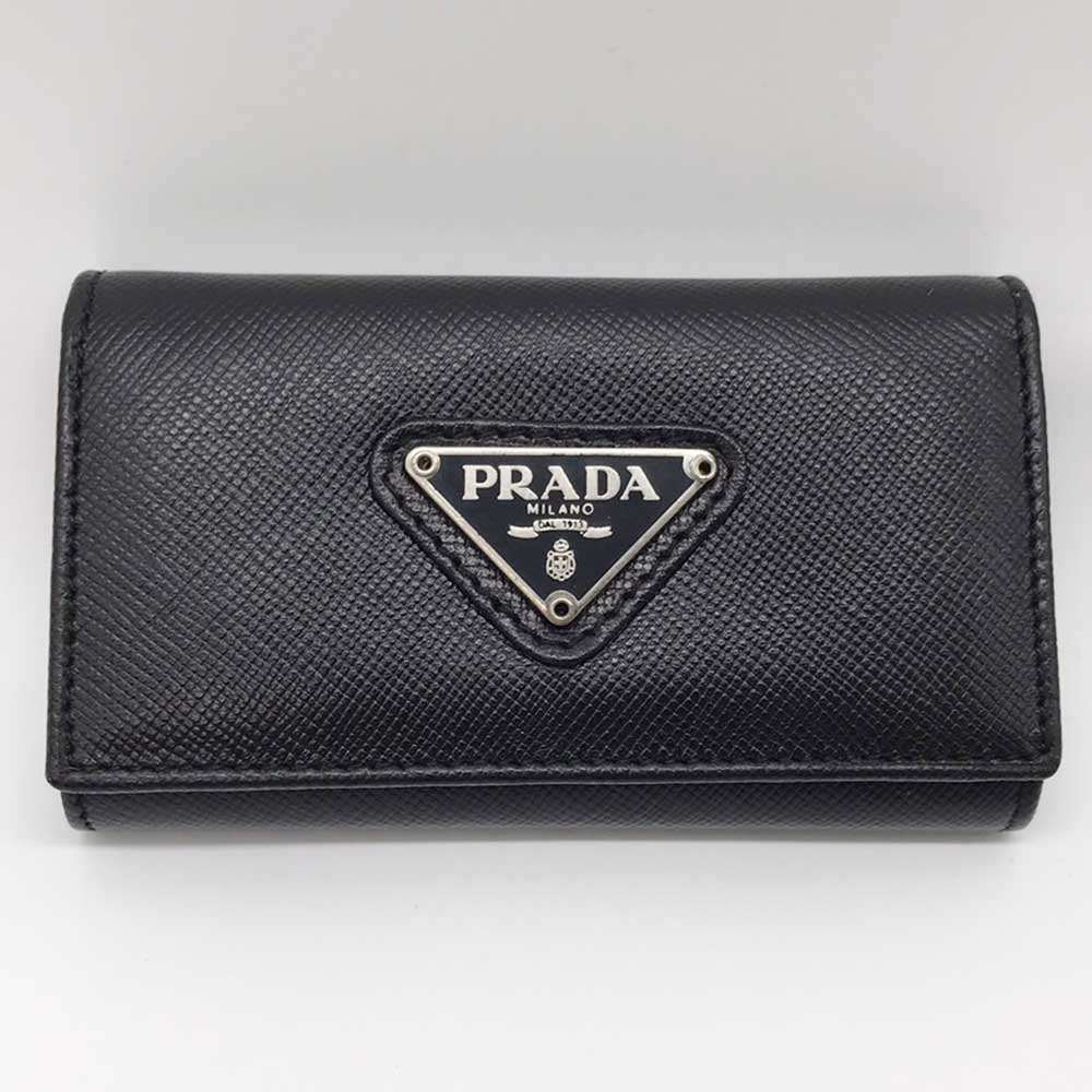 【楽天市場】プラダ 6連 キーケース サフィアーノ レザー 黒 ブラック系 M222A Aランク PRADA 中古 六甲道店：コレクション神戸 ...
