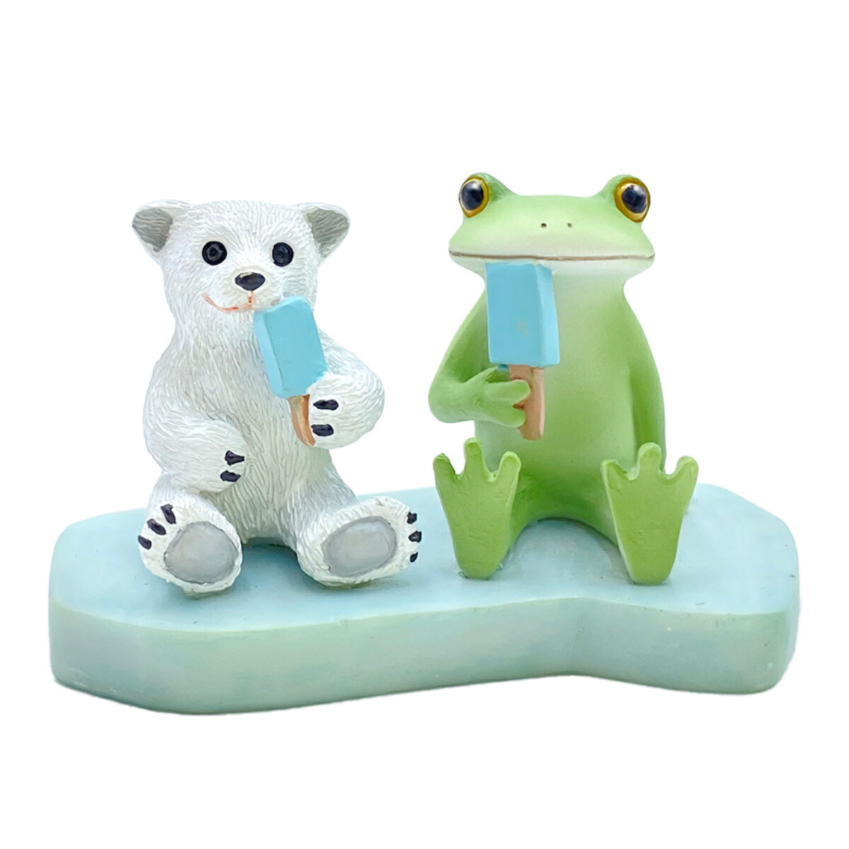 【楽天市場】コポー シロクマとアイス カエル 置物 （ Copeau 置き物 コポタロウ かえる 蛙 グッズ マスコット ミニチュア 雑貨 オーナメント インテリア 玄関 飾る かわいい ...