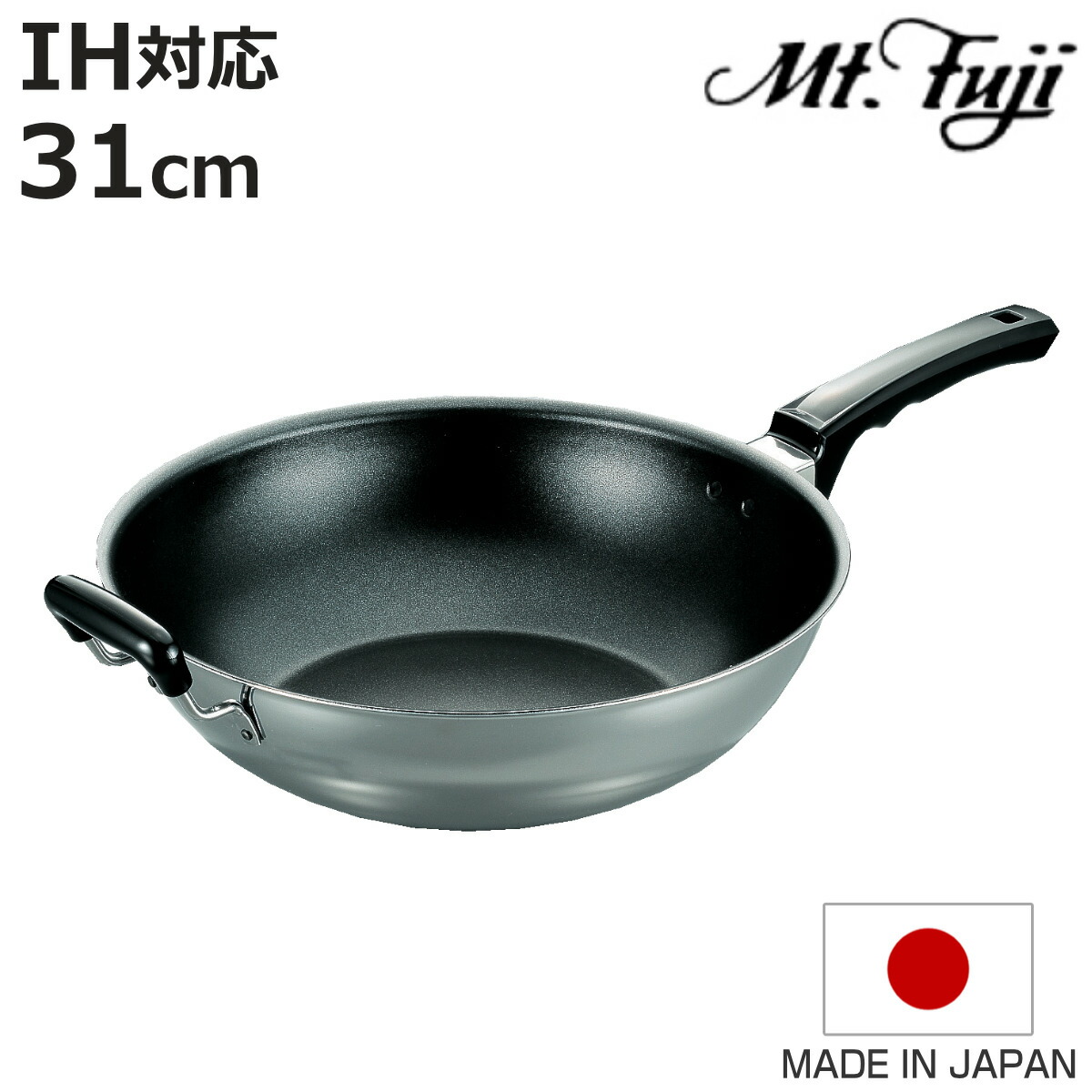 【楽天市場】中華鍋 31cm IH対応 中華鍋DX フジノス 日本製 深型フライパン （ いため鍋 炒め鍋 ガス火対応 アルミ ステンレス ふっ素加工 フッ素加工 31センチ 国産 3層構造 ...