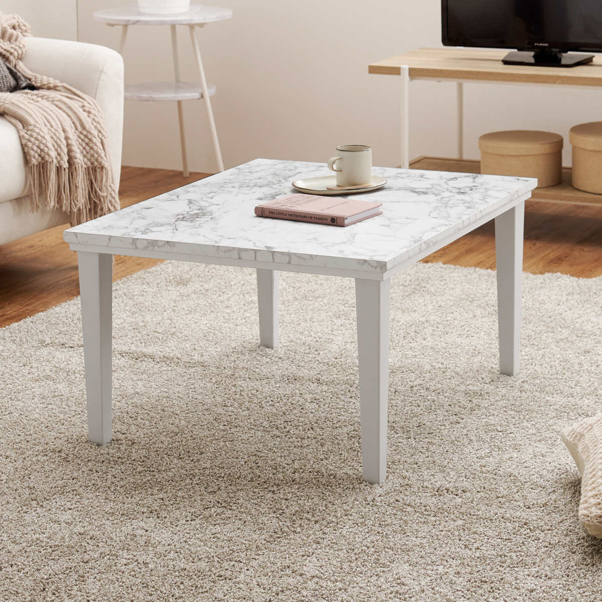 【楽天市場】こたつテーブル 幅75cm コンパクト 大理石柄 カジュアルコタツ アルラ （ こたつ テーブル リビングテーブル ローテーブル ...