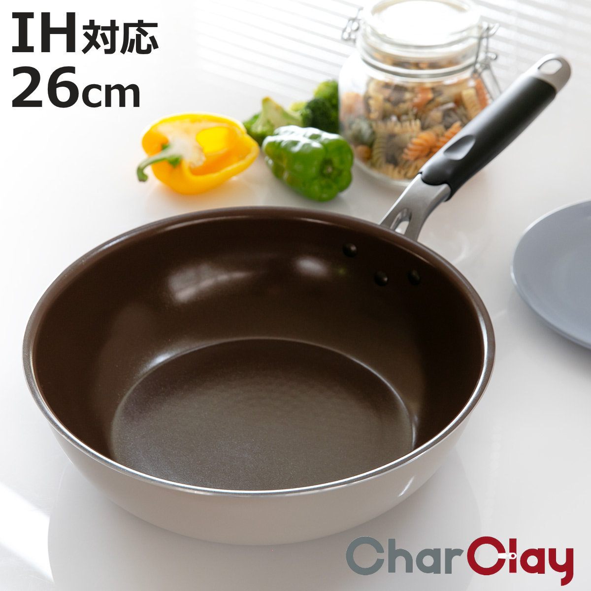 【楽天市場】中華鍋 26cm IH対応 ビオ・セラミック PFOAフリー ベークライトハンドル （ ガス火対応 オール熱源対応 フライパン 深型 片手鍋 炒め鍋 ノンスティック 26センチ ...