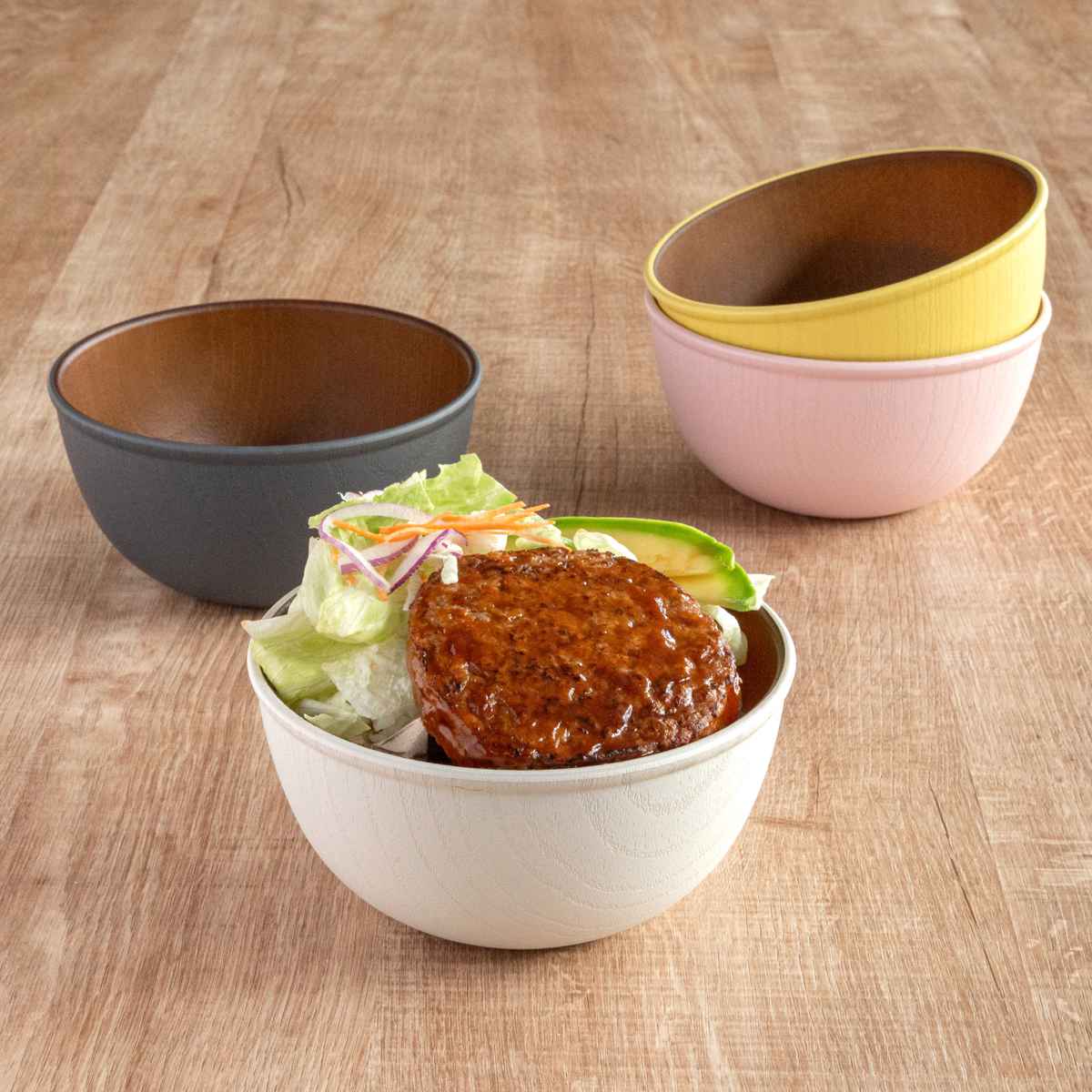 【楽天市場】ボウル 15cm L 木目調 isso ecco （ 食洗機対応 電子レンジ対応 サラダボウル お椀 日本製 クリーンコート加工 防汚性 撥水性 軽い 割れにくい サラダ ミニ丼 ...