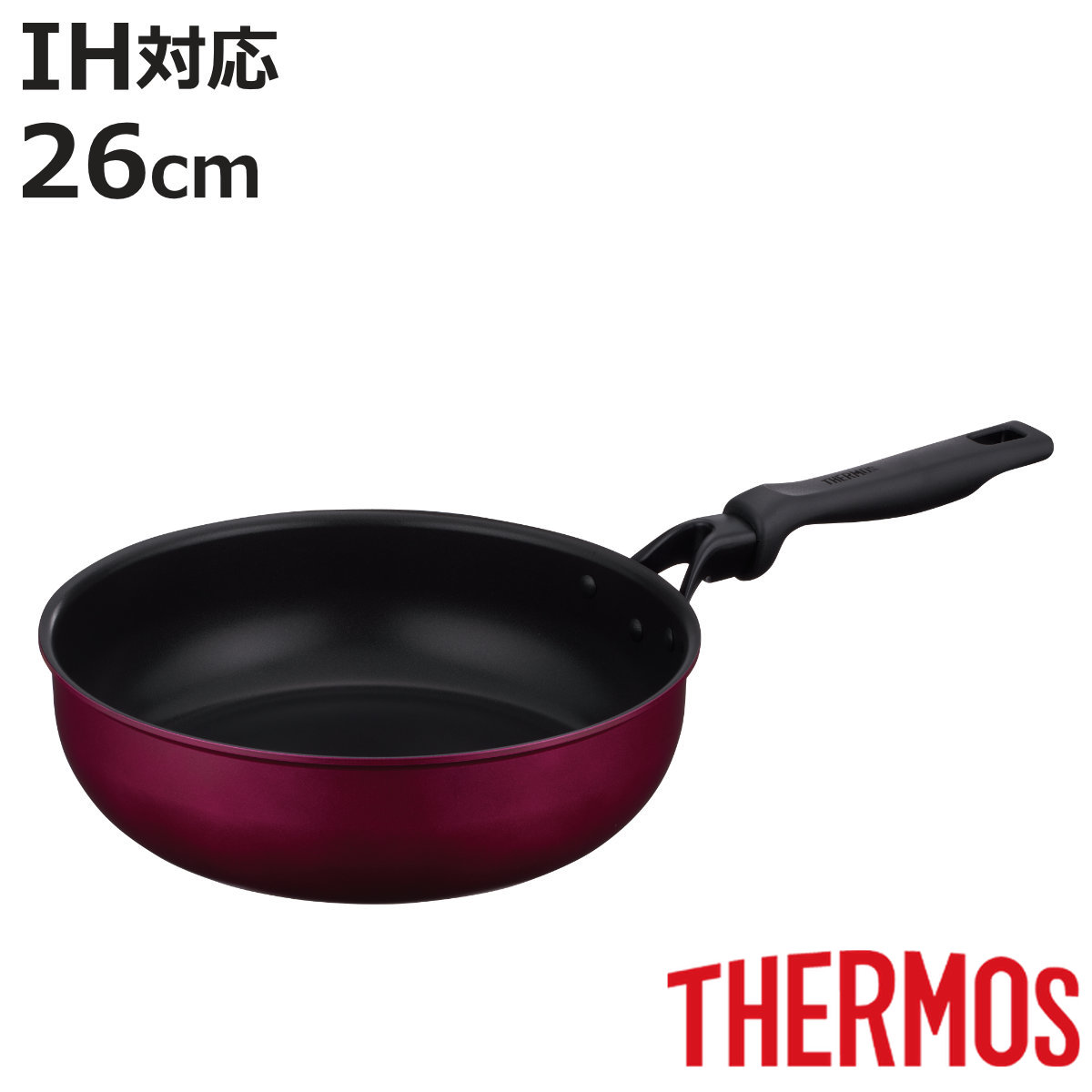 【楽天市場】サーモス いため鍋 26cm IH対応 超深型 PFOAフリー デュラブルシリーズ （ THERMOS ガス火対応 フライパン 片手鍋 炒め鍋 ふっ素加工 フッ素加工 軽い 26 ...