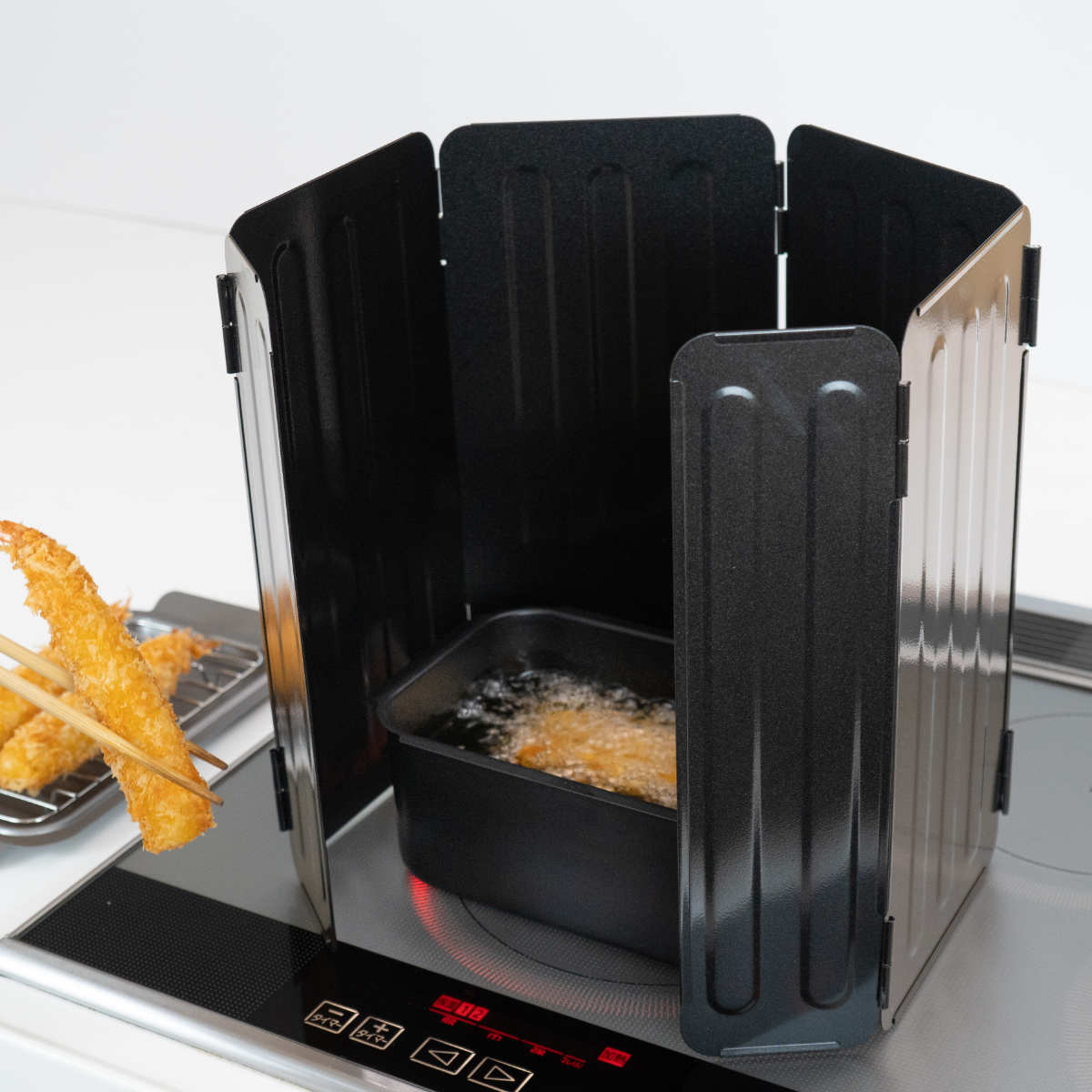 【楽天市場】レンジガード ポコフリット オイルガード 6面 （ フッ素コート 使うときだけ コンパクト 折りたたみ ih ガスコンロ コンロ ...