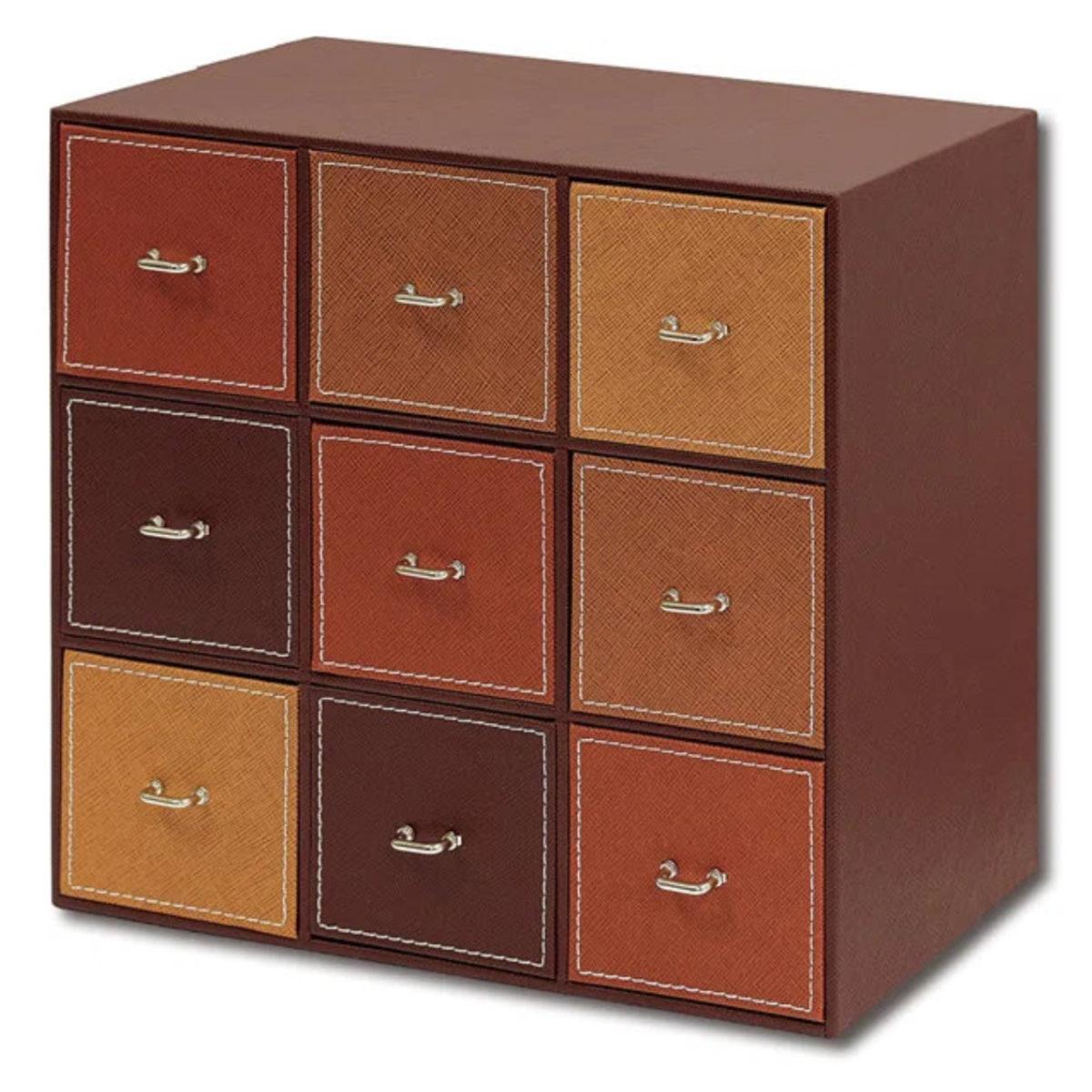 【楽天市場】小物入れ トレジャー チェストボックス 9段 （ 幅26×奥行10×高さ24.5cm レザー調 収納 小物 小物ケース 引き出し ...