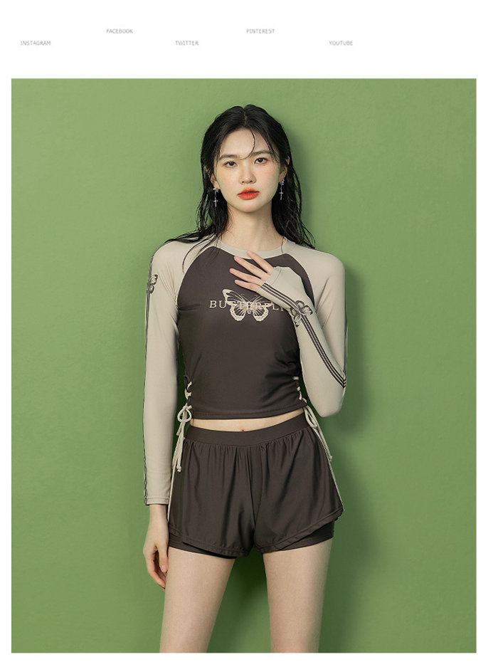 【楽天市場】レディース水着 競泳水着 練習用 温泉ィー水着2つのセット うんどう長袖 ワンピース ドレス セクシー ハーフ スパッツ ...