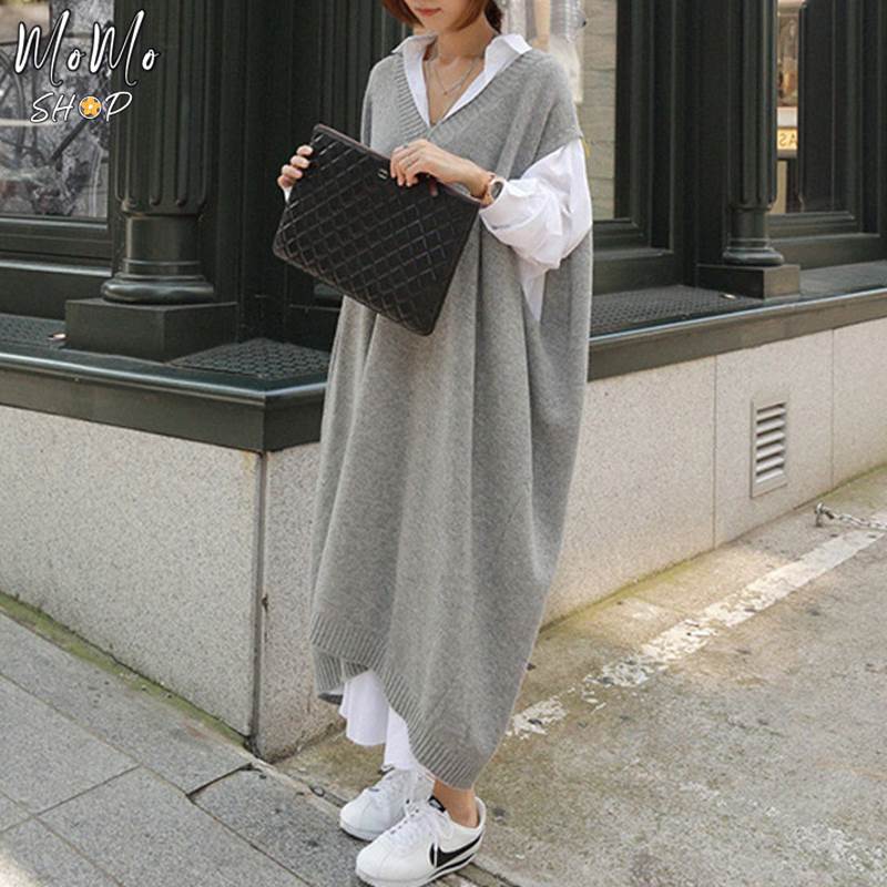 楽天市場】ニットベスト ワンピース フレアワンピース ひざ丈 膝上 袖