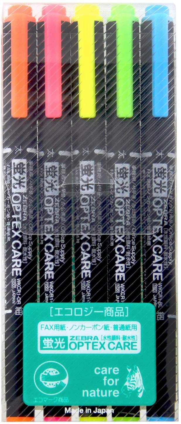【楽天市場】ゼブラ 蛍光ペン オプテックスケア 5色 WKCR1-5C：COMPASSーPLUS