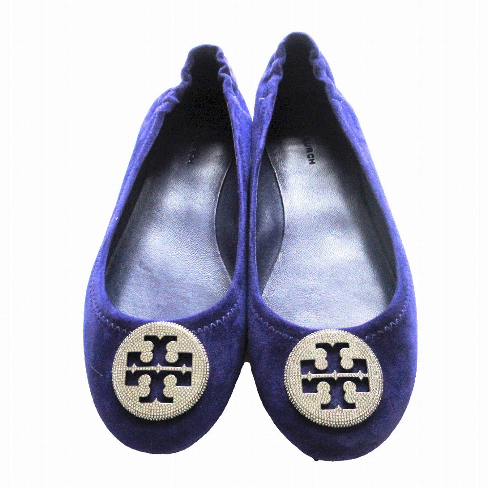 【楽天市場】トリーバーチ TORY BURCH REVA バレエシューズ フラット ラウンドトゥ メタルプレート スエード サイズ24.5cm ...