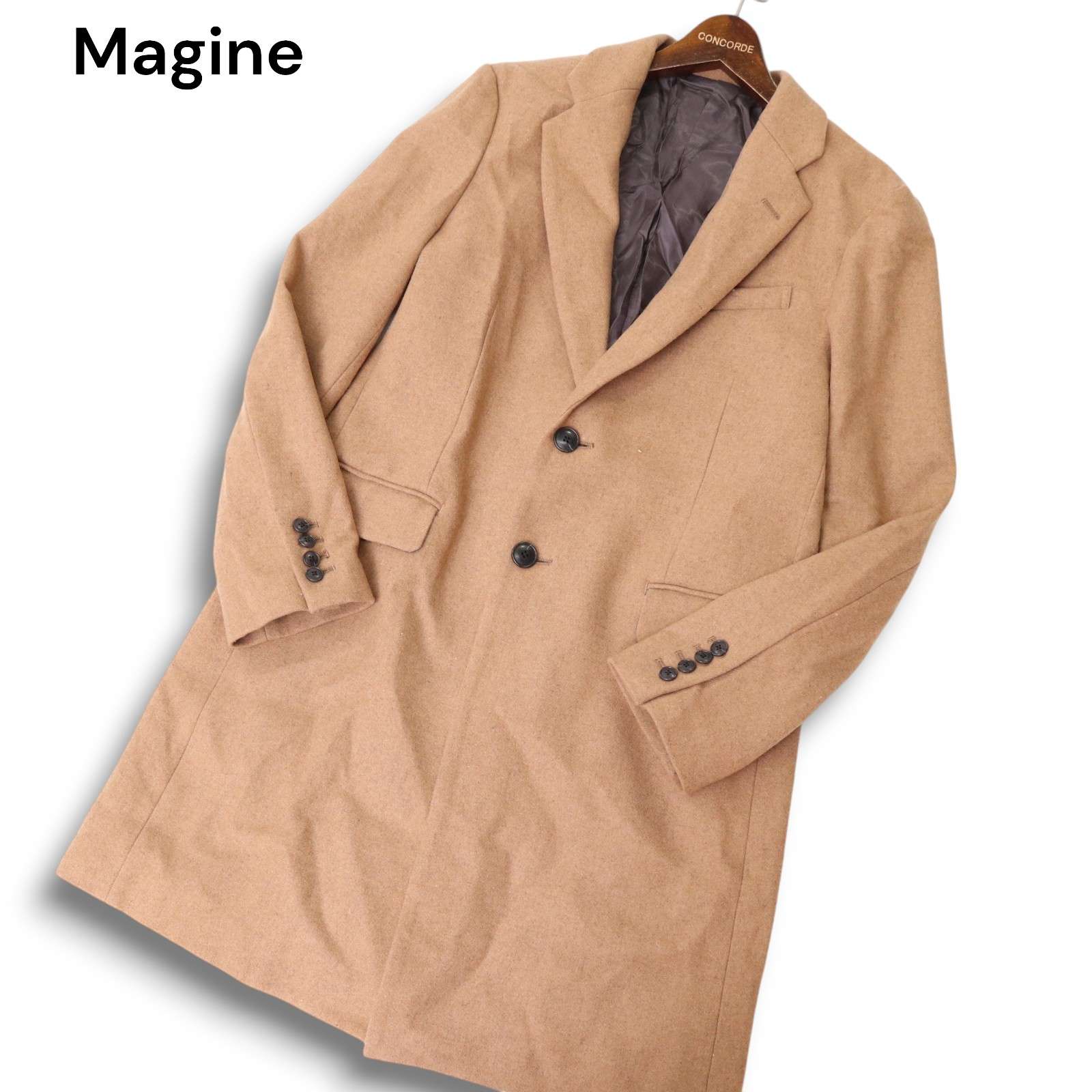 【楽天市場】Magine マージン 秋冬 ウール カシミヤ混★ チェスター コート Sz.48 メンズ 日本製 キャメル：コンコルドストア 楽天市場店