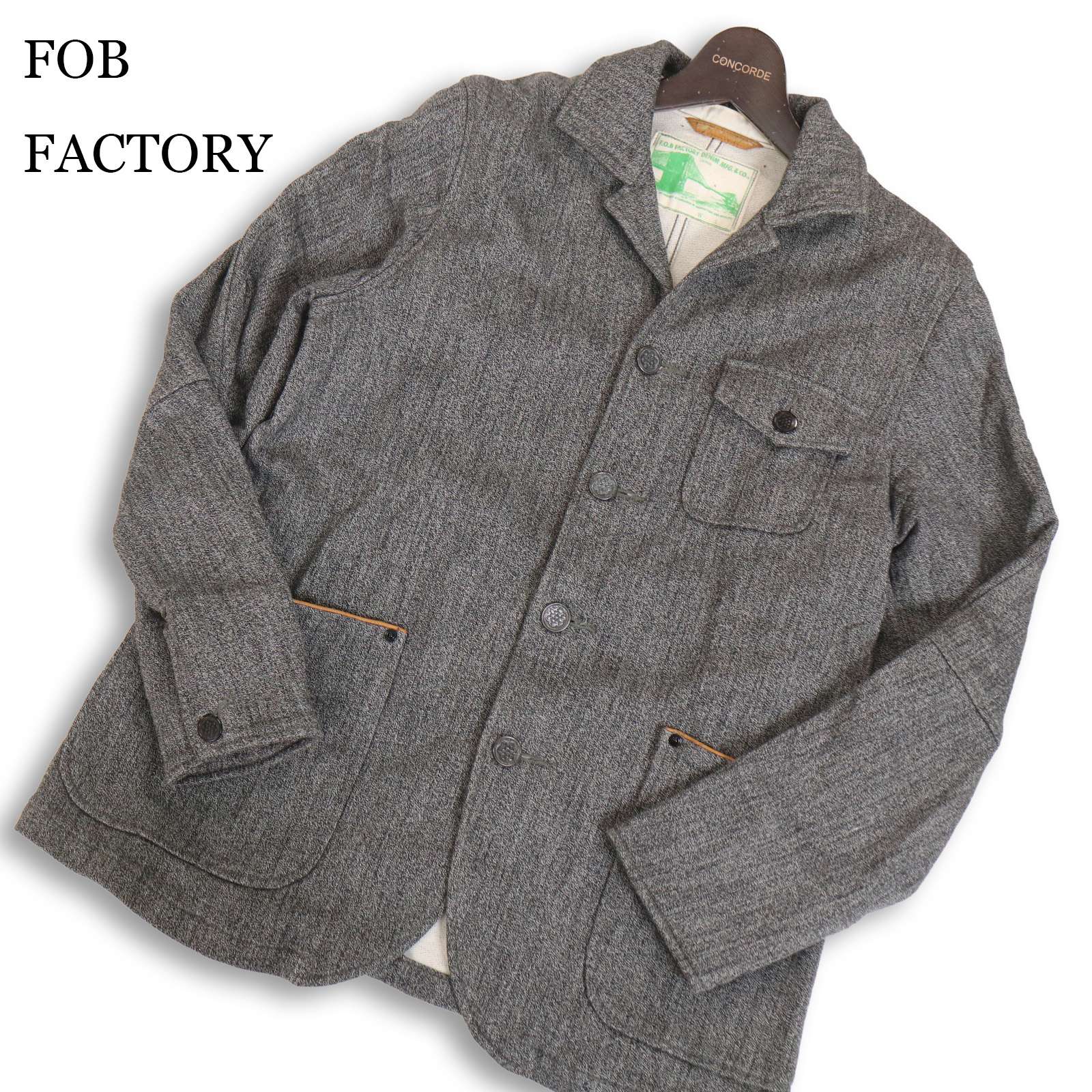 【楽天市場】FOB FACTORY エフオービーファクトリー F2300 通年 リラックス サック ジャケット カバーオール Sz.S メンズ ...