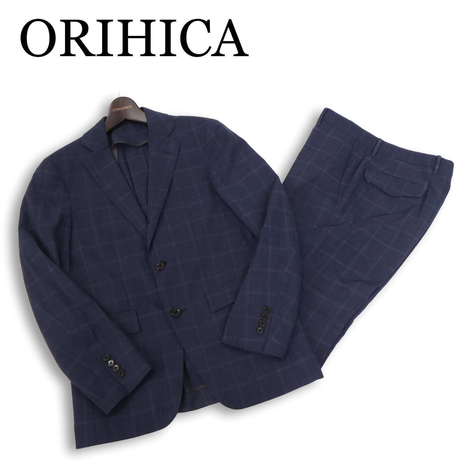 【楽天市場】ORIHICA オリヒカ 春夏 背抜き★ ウォッシャブル 軽量 チェック柄 セットアップ スーツ Sz.SS/79 メンズ ...