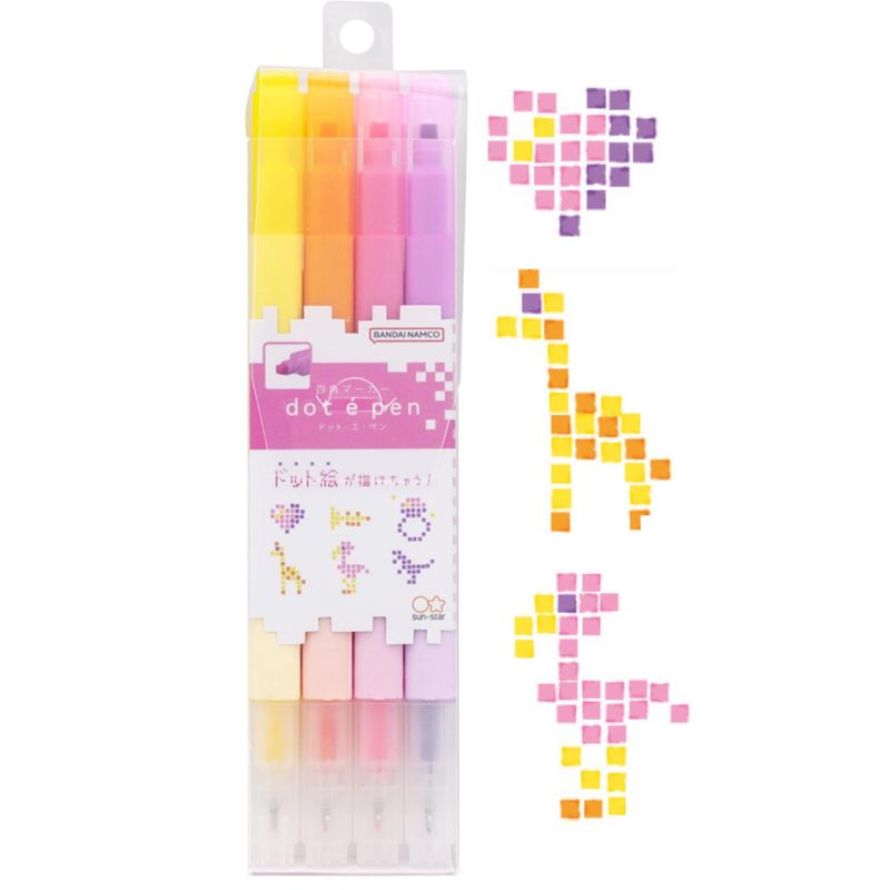 【楽天市場】サンスター文具 Sun-Star Stationery 四角マーカー dot e pen ドット・エ・ペン 4本セットA：美容コスメ雑貨 CONNECT