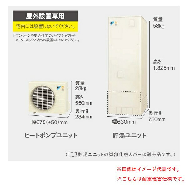 【楽天市場】【最安値挑戦中！ポイントUP】 ダイキン 【HQR32PVH+給湯専用リモコン】 ネオキュート 角型 耐重塩害仕様 給湯専用タイプ ...