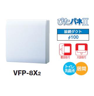 【楽天市場】【最安値挑戦中！最大25倍】東芝 VFP-8X2 換気扇 パイプ用ファン トイレ 洗面所 居間用 接続ダクトφ100mm 圧力形パイプ用 パネルタイプ [ ]：住宅設備機器の ...
