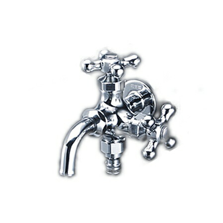 【楽天市場】KVK K124CSPJ 屋外ホース接続ニップル付二口横水栓：住宅設備機器のcoordiroom